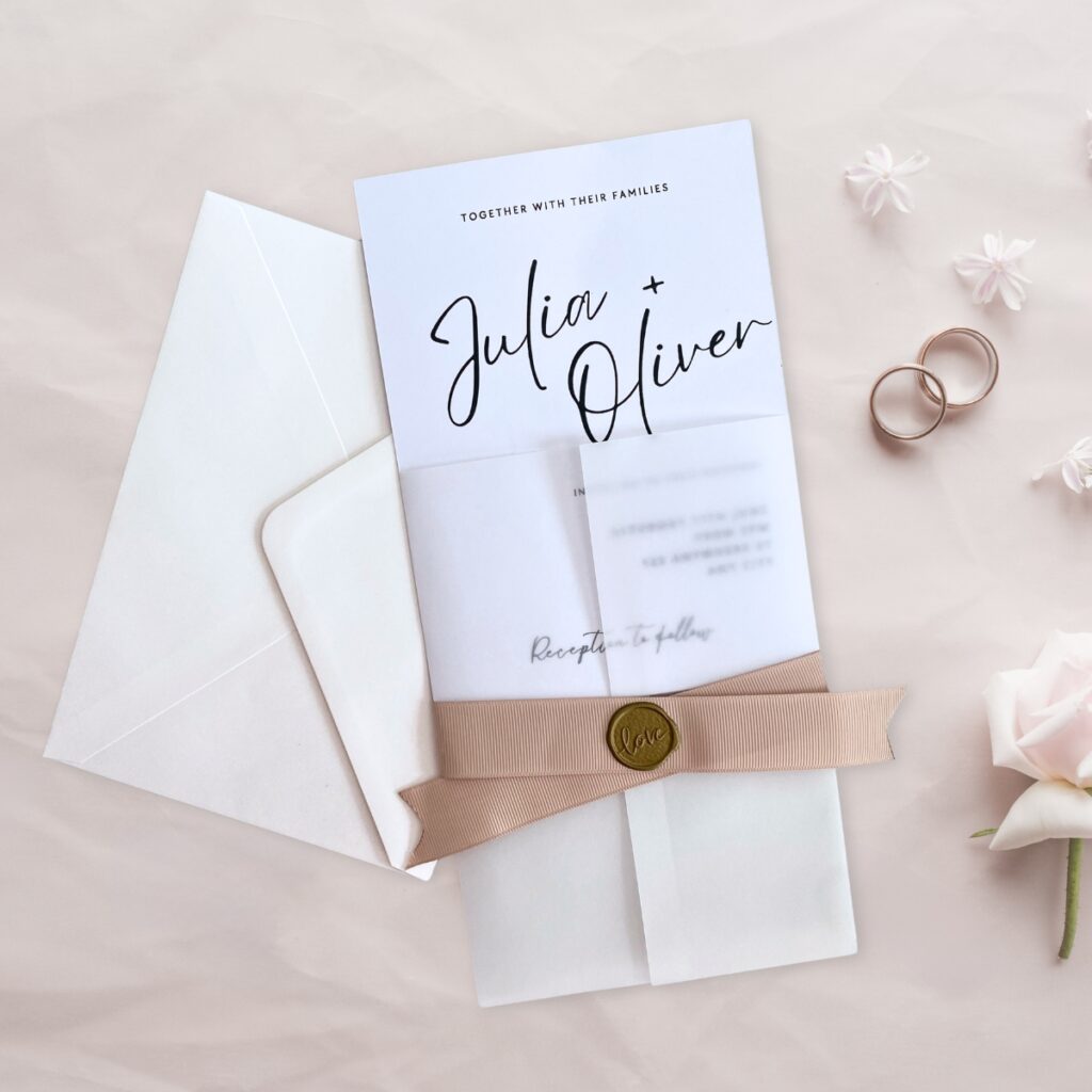 Minimalist and modern Wedding Card | Party Box Lovely - Personalized ...